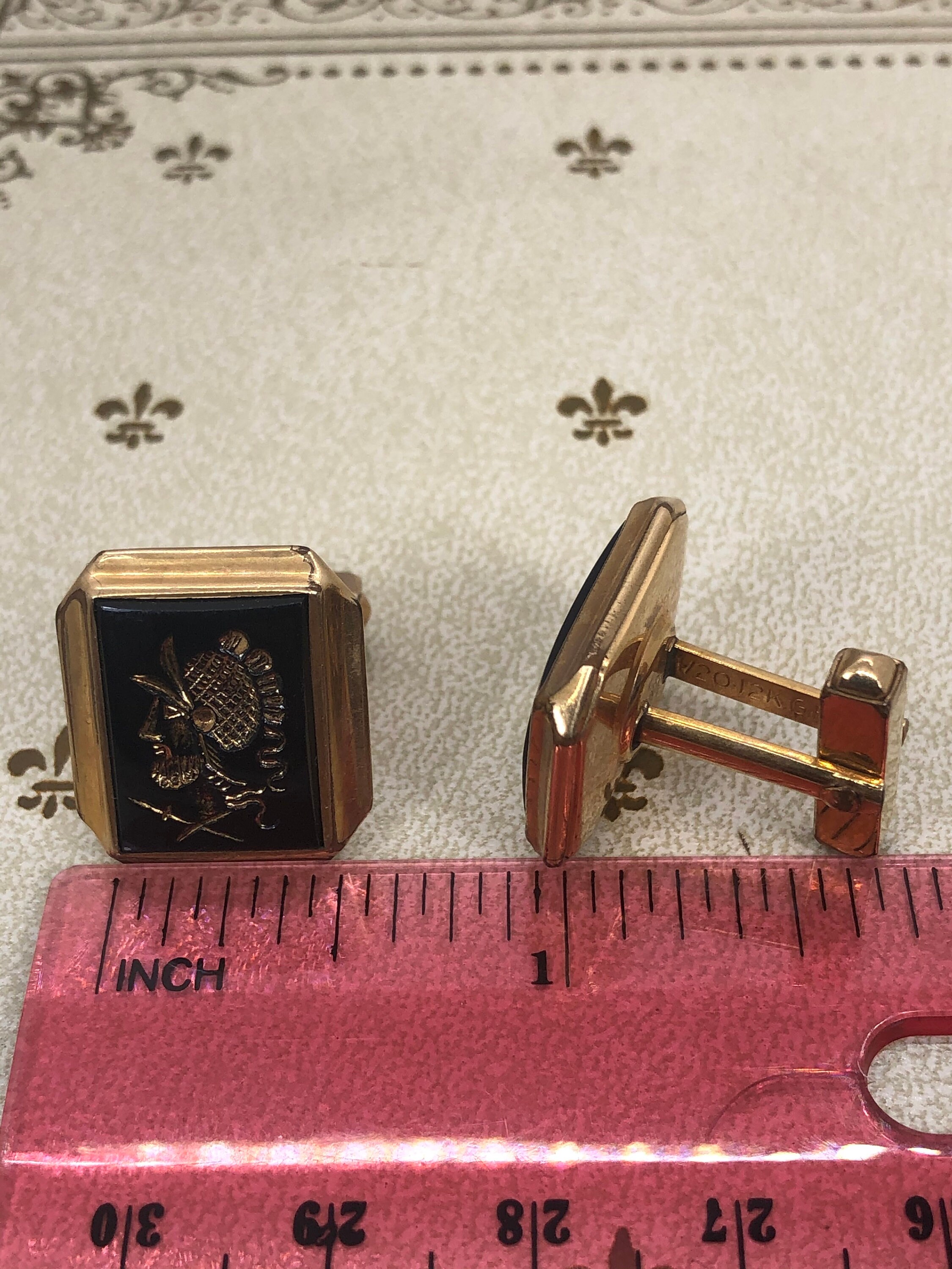 Vntg Anson Cufflinks Roman Warrior Soldier Cameo 1/20 12k GF - Etsy