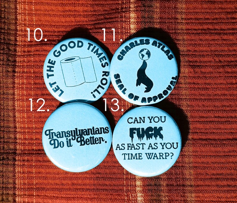 Rocky Horror Picture Show Pin Back Buttons - Vintage Inspired - Etsy