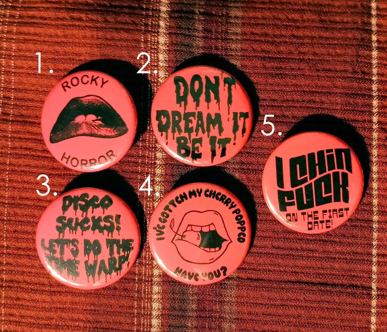 Rocky Horror Picture Show Pin Back Buttons - Vintage Inspired - Etsy