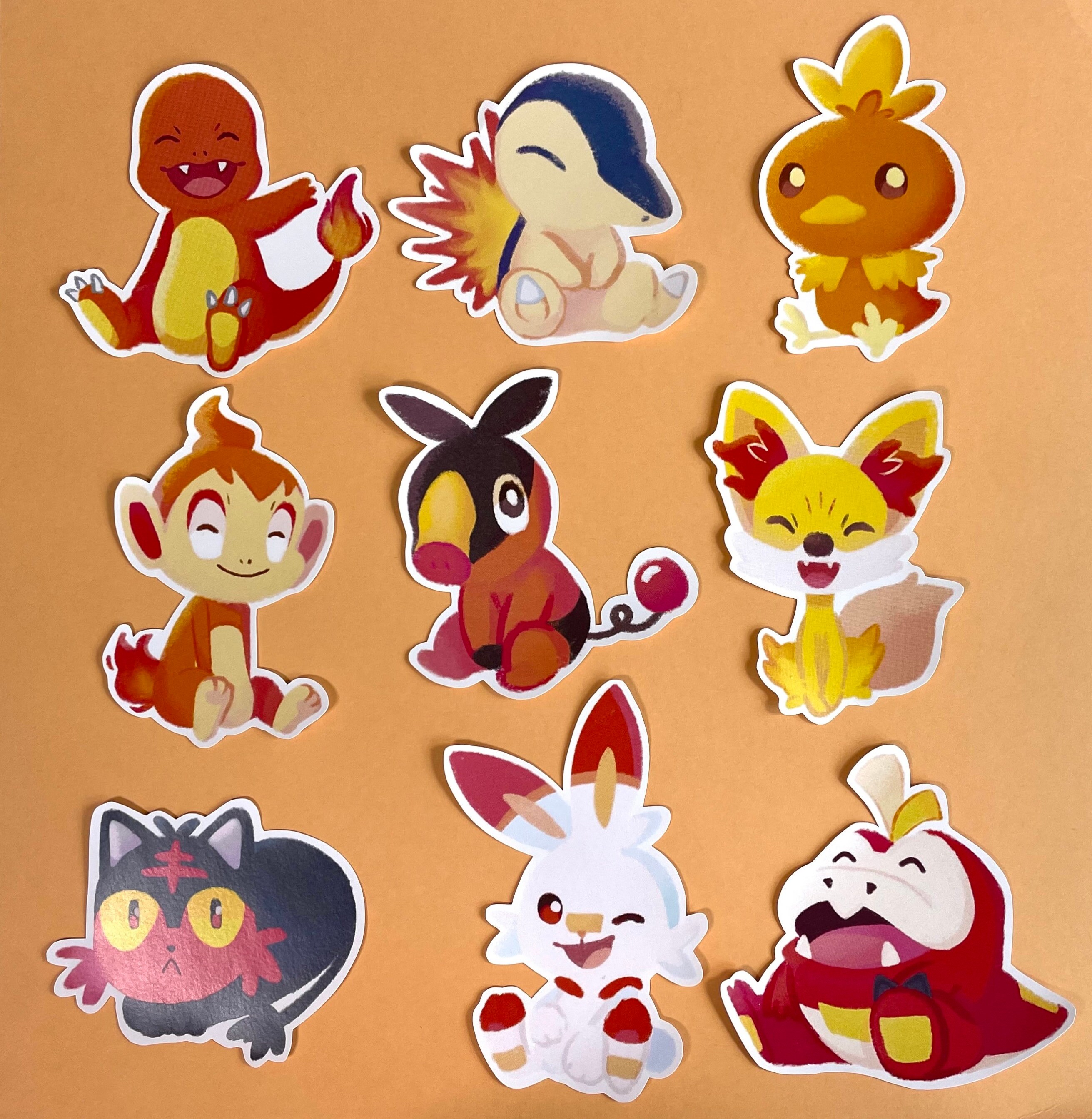Fire Starter Stickers Pokémon Gen 1-9 Stickers - Etsy