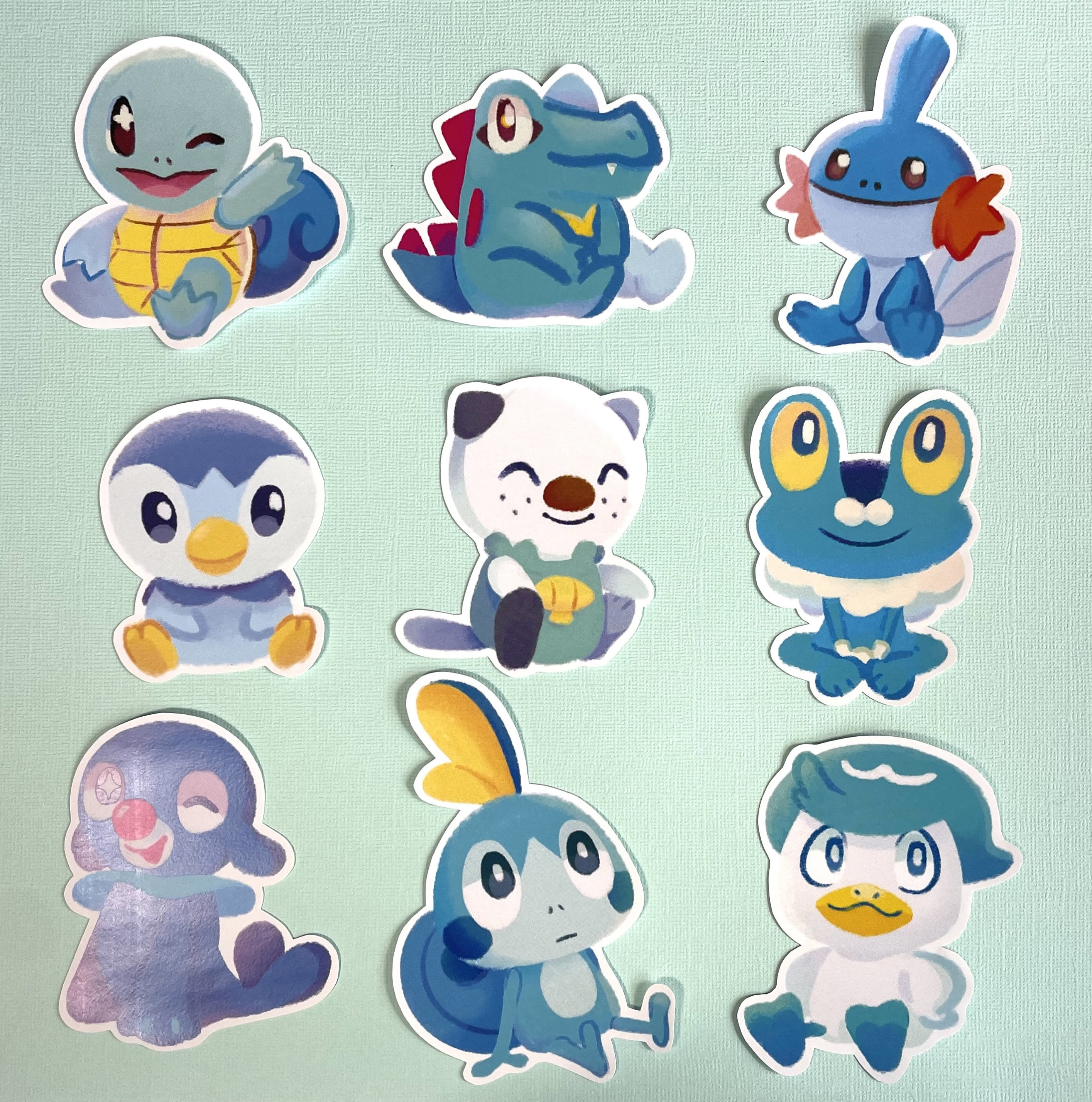 Water Starter Stickers Pokémon Gen 1-9 Stickers - Etsy