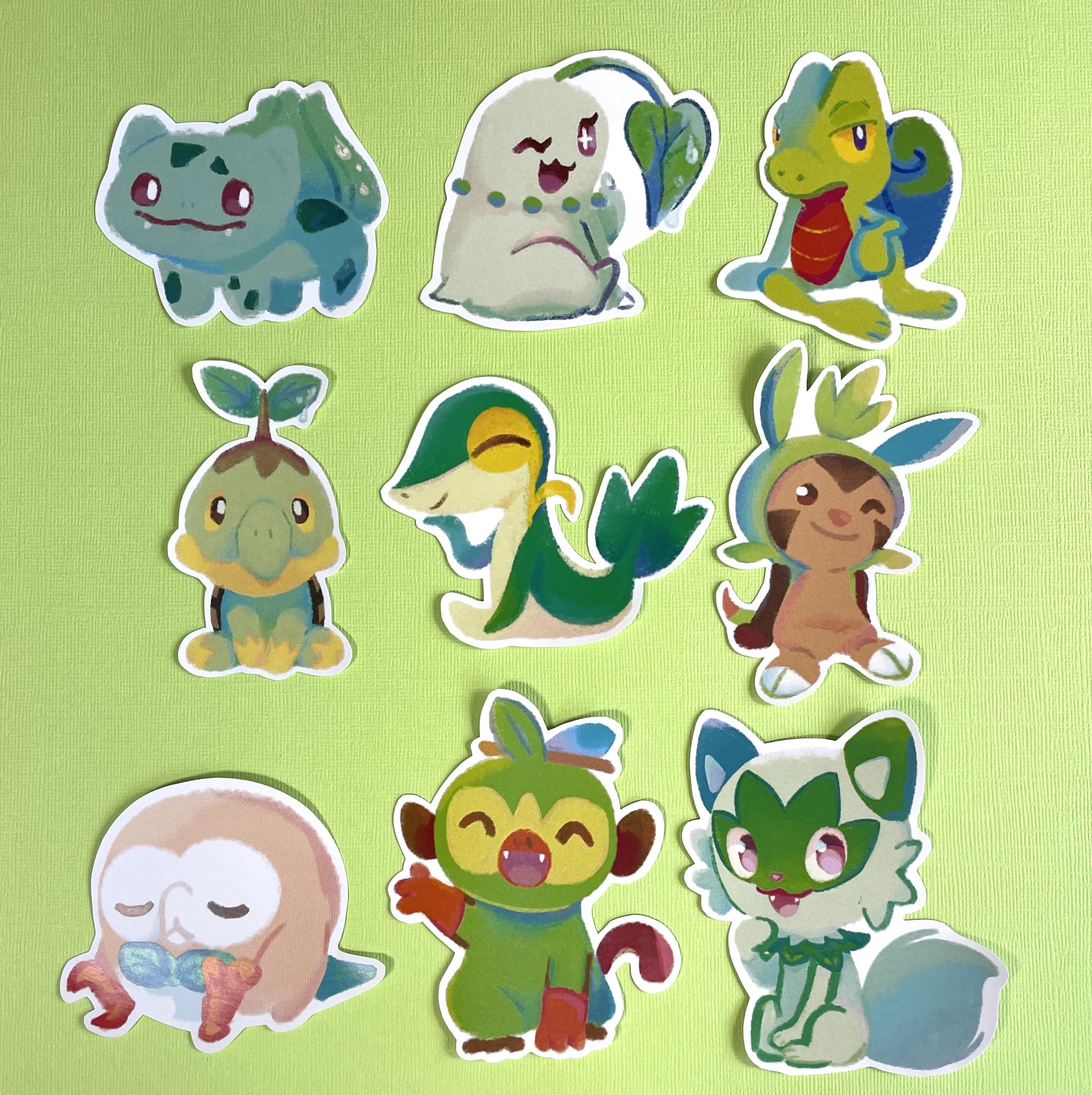 Grass Starter Stickers Pokémon Gen 1-9 Stickers - Etsy