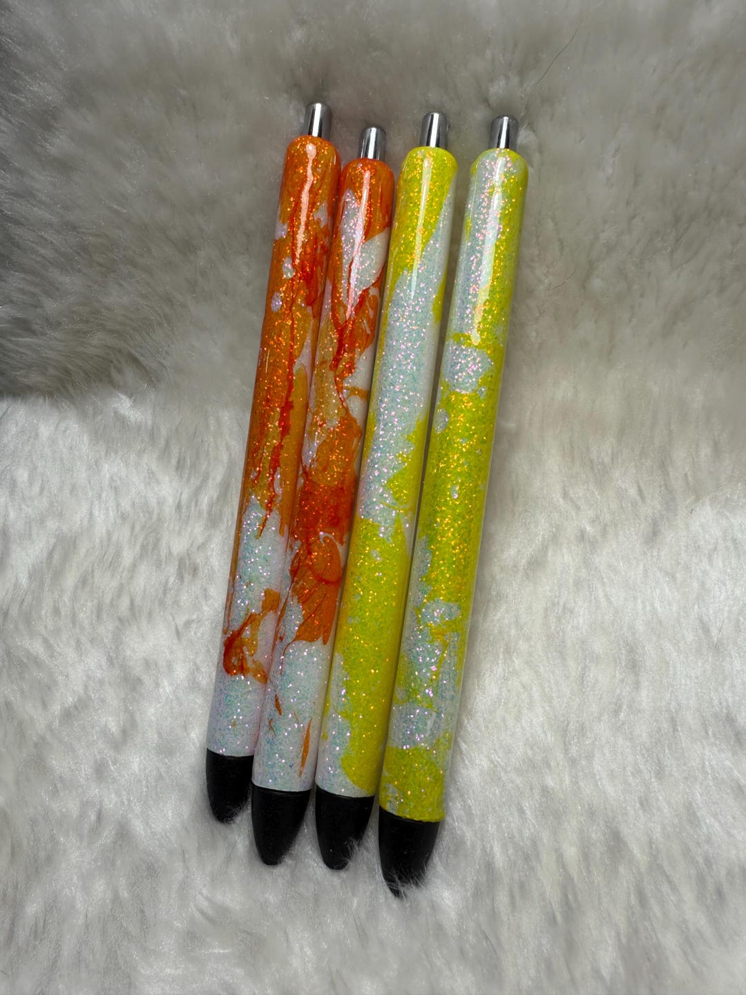 Neon Watercolor Glitter Pen: Hydro Dipped Epoxy Pen - Etsy