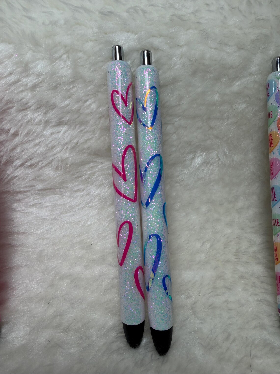 Sparkly Heart Pen | Handmade Glitter Stationery - Etsy