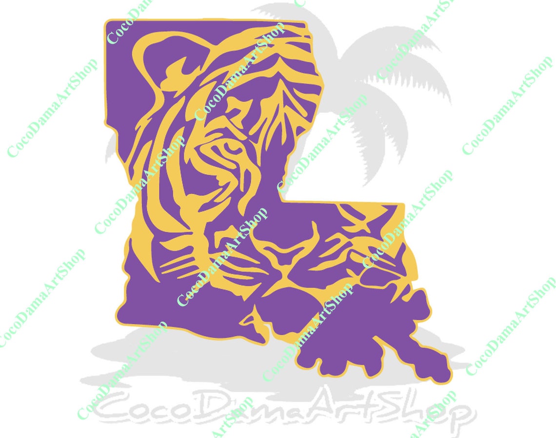 LSU Tigers Svg LSU Svg Tiger Svg Purple Svg Png Dxf Pdf - Etsy