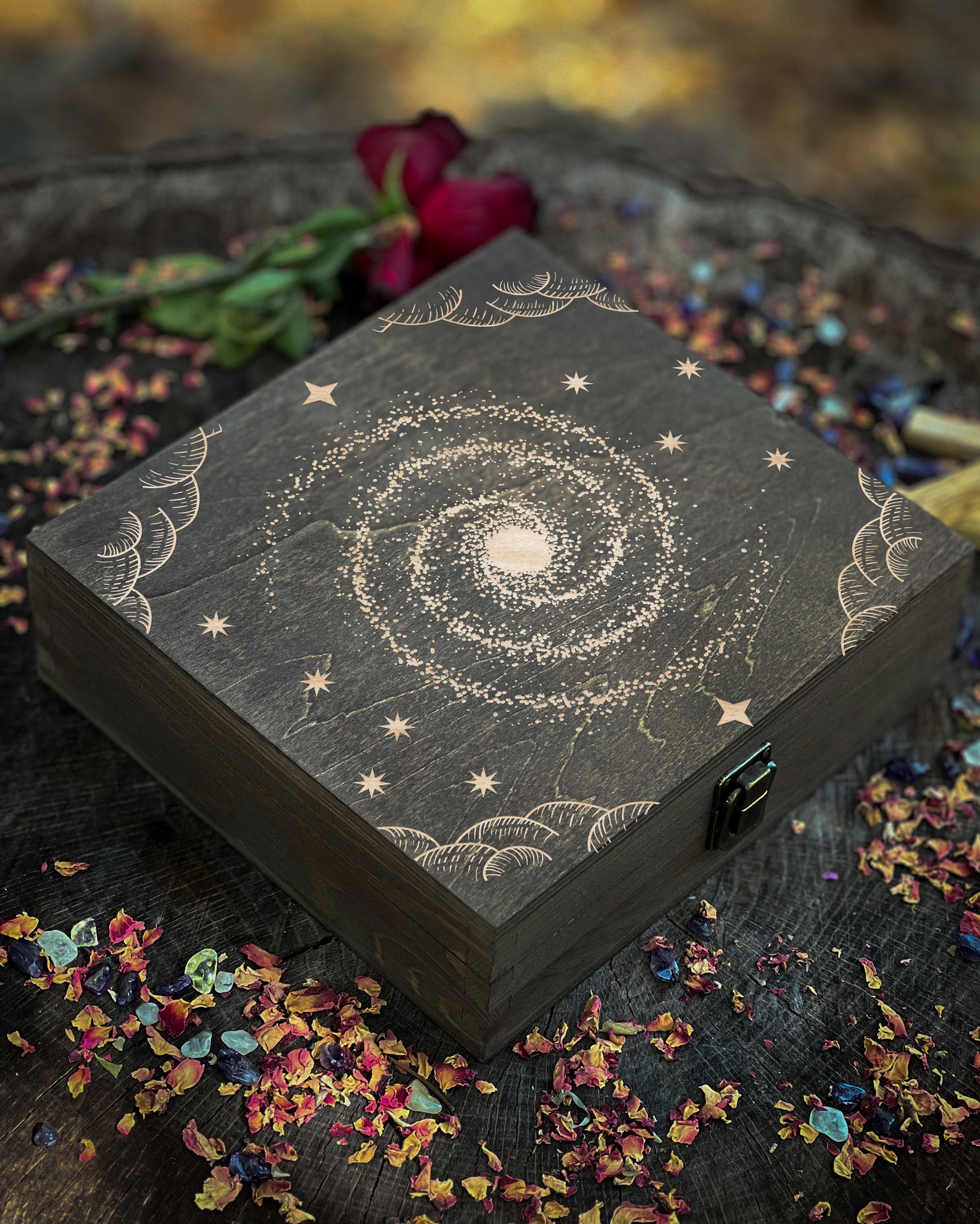 Engraved Milky Way Tarot Box: Esoteric Wooden Keepsake - Etsy
