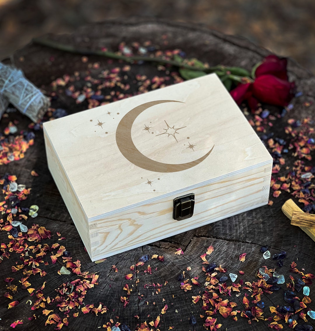 Engraved Wooden Box for Mystic and Magical Treasures - A Collector's ...