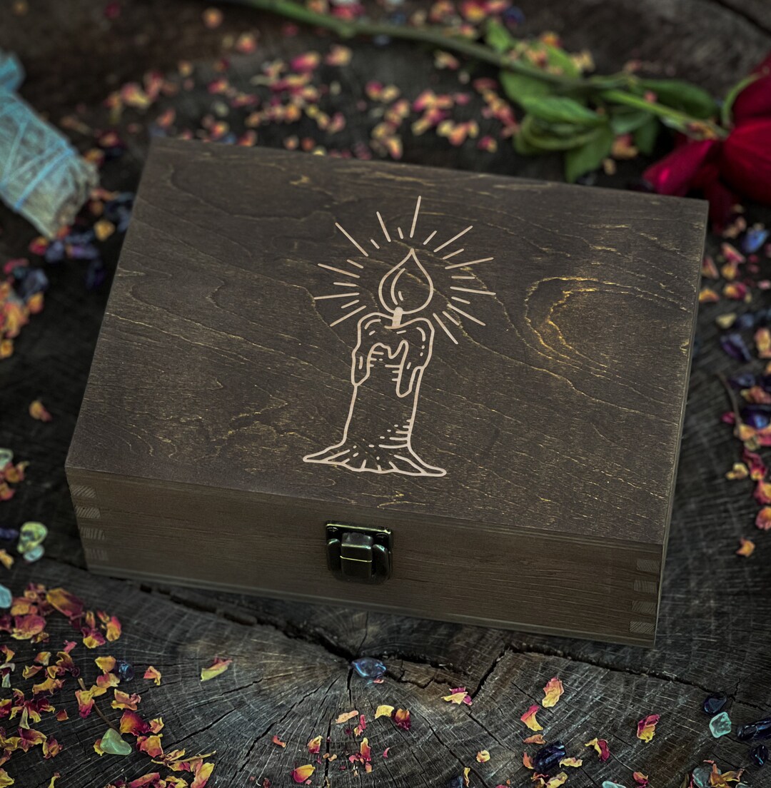 Nature-inspired Mystic Magic Wooden Box - Engraved With Enchanting ...
