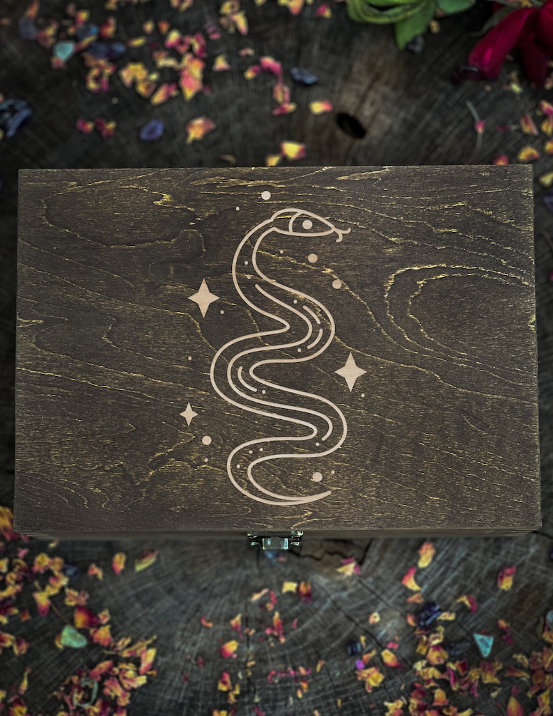 Exotic Wooden Box With Mystic and Magic Engravings - A Collector's ...