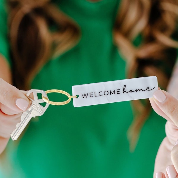 Welcome Home Keychain - Etsy