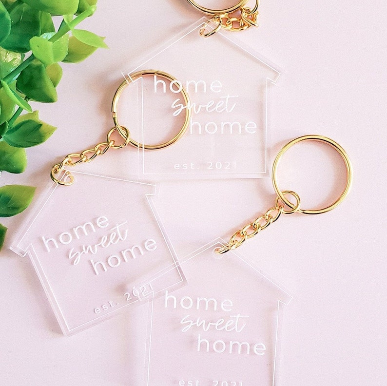 Home Sweet Home Acrylic Keychain for Closing Day Gift - Etsy