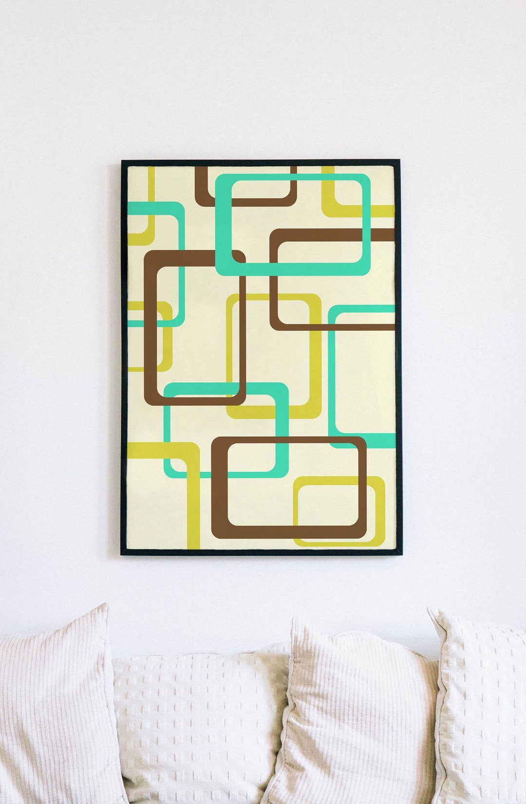 Retro Squares Wall Art Vintage Downloadable Home Decor Minimalist ...