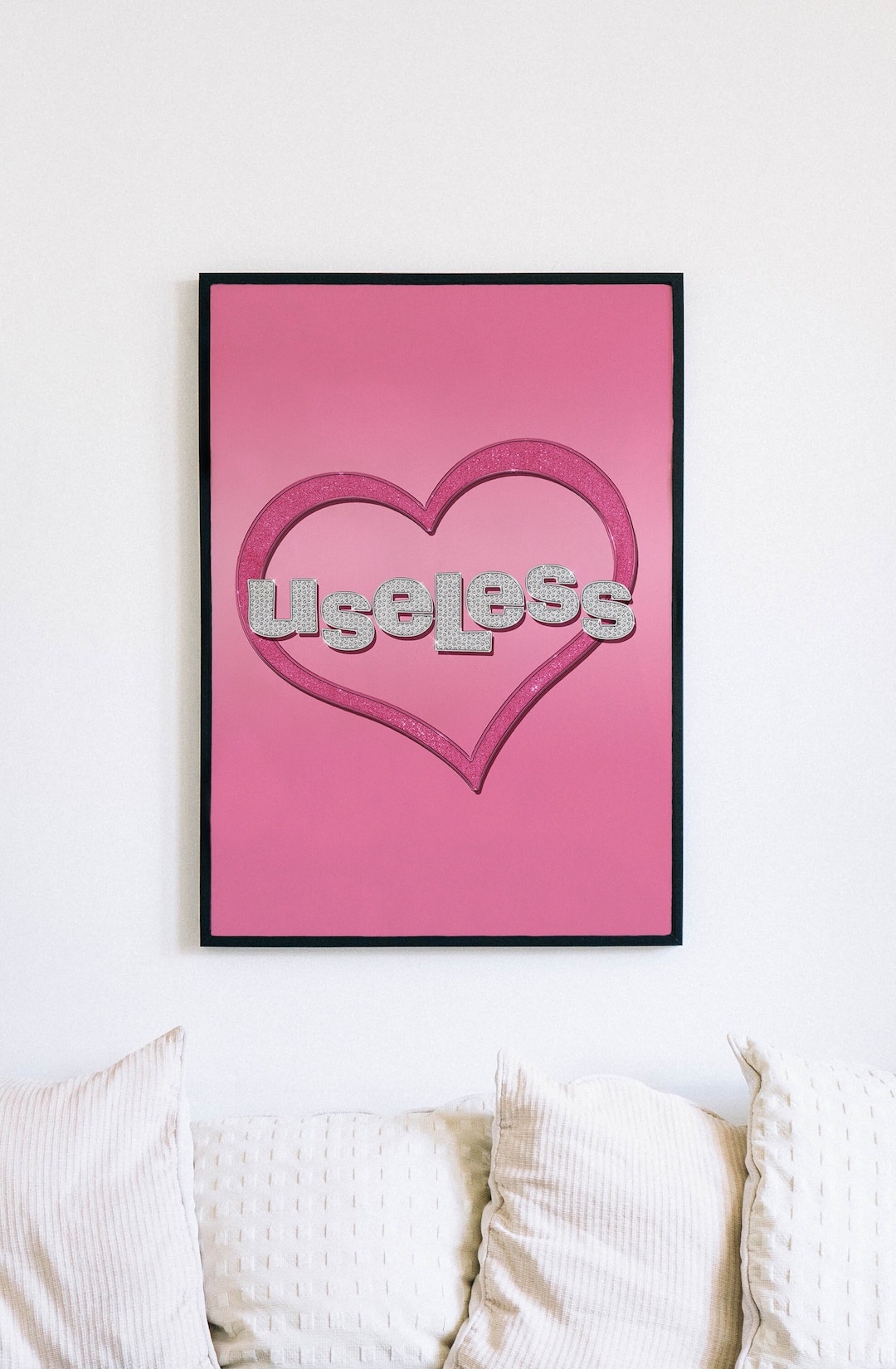 Clueless Y2K Decor Preppy Art, Useless 90s 2000s Pink Movie Poster ...