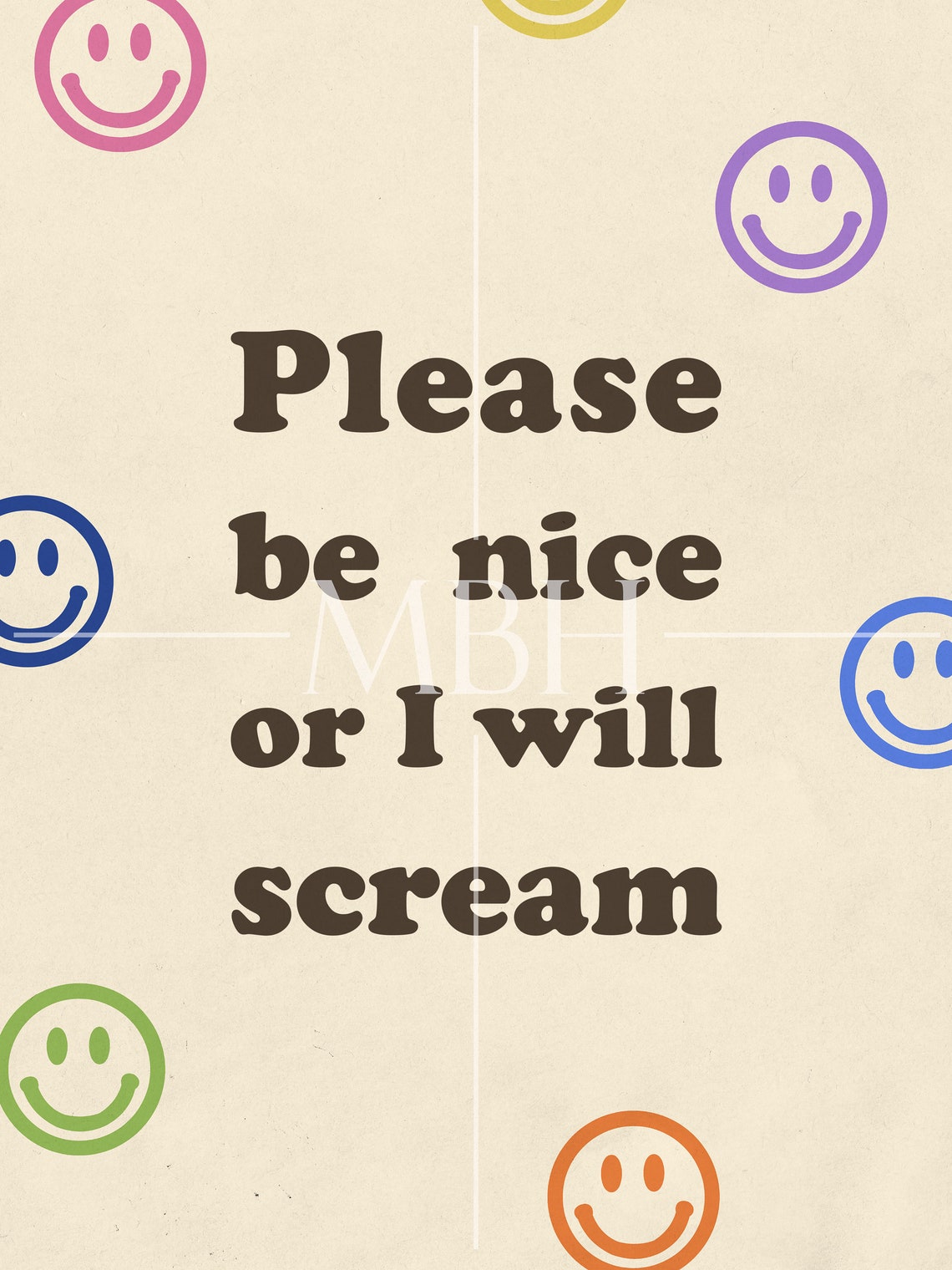 Printable Aesthetic Smiley Face Wall Art Downloadable Home | Etsy