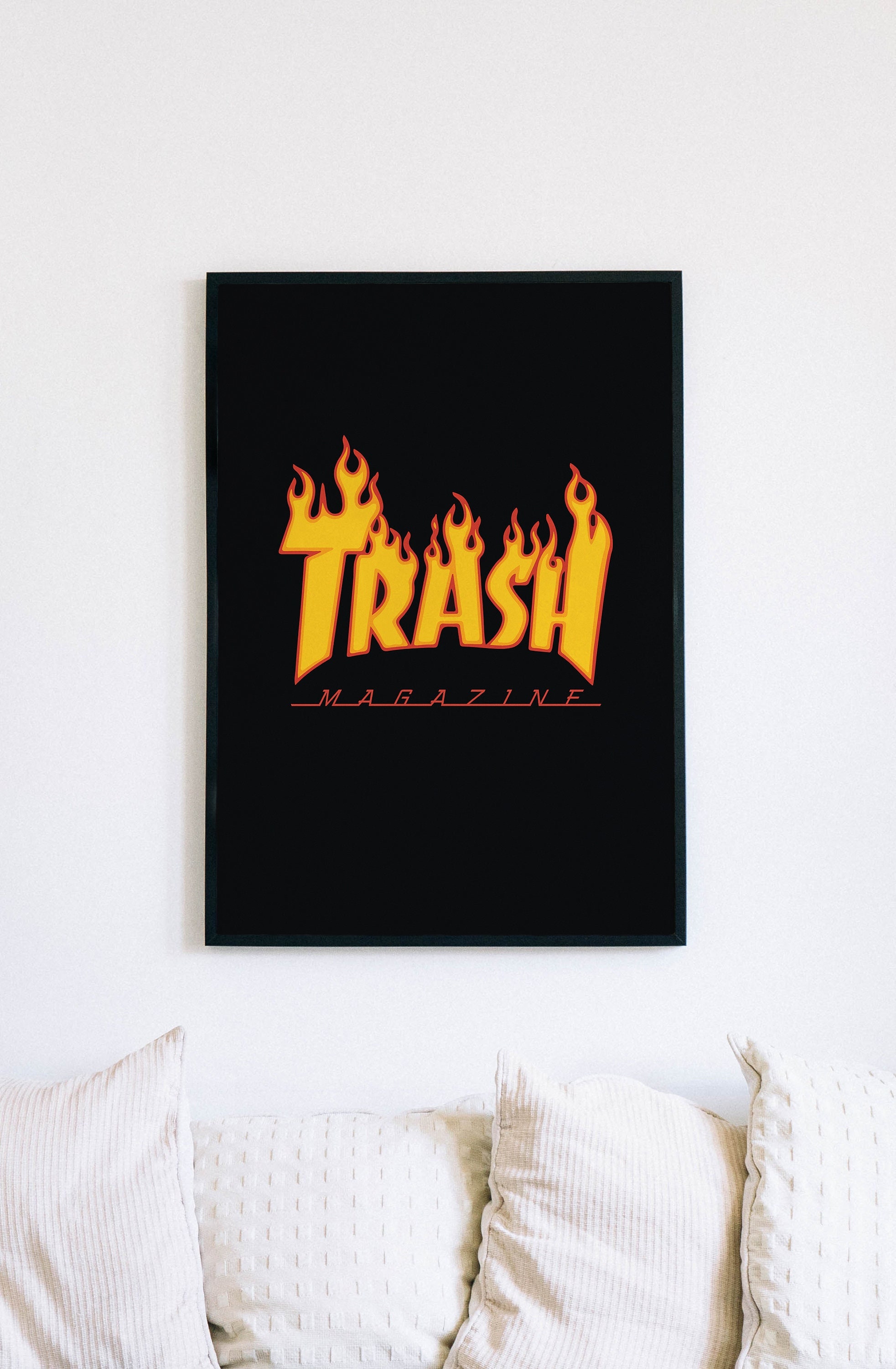 Printable Aesthetic Black Thrasher Skater Graphic Wall Art ...