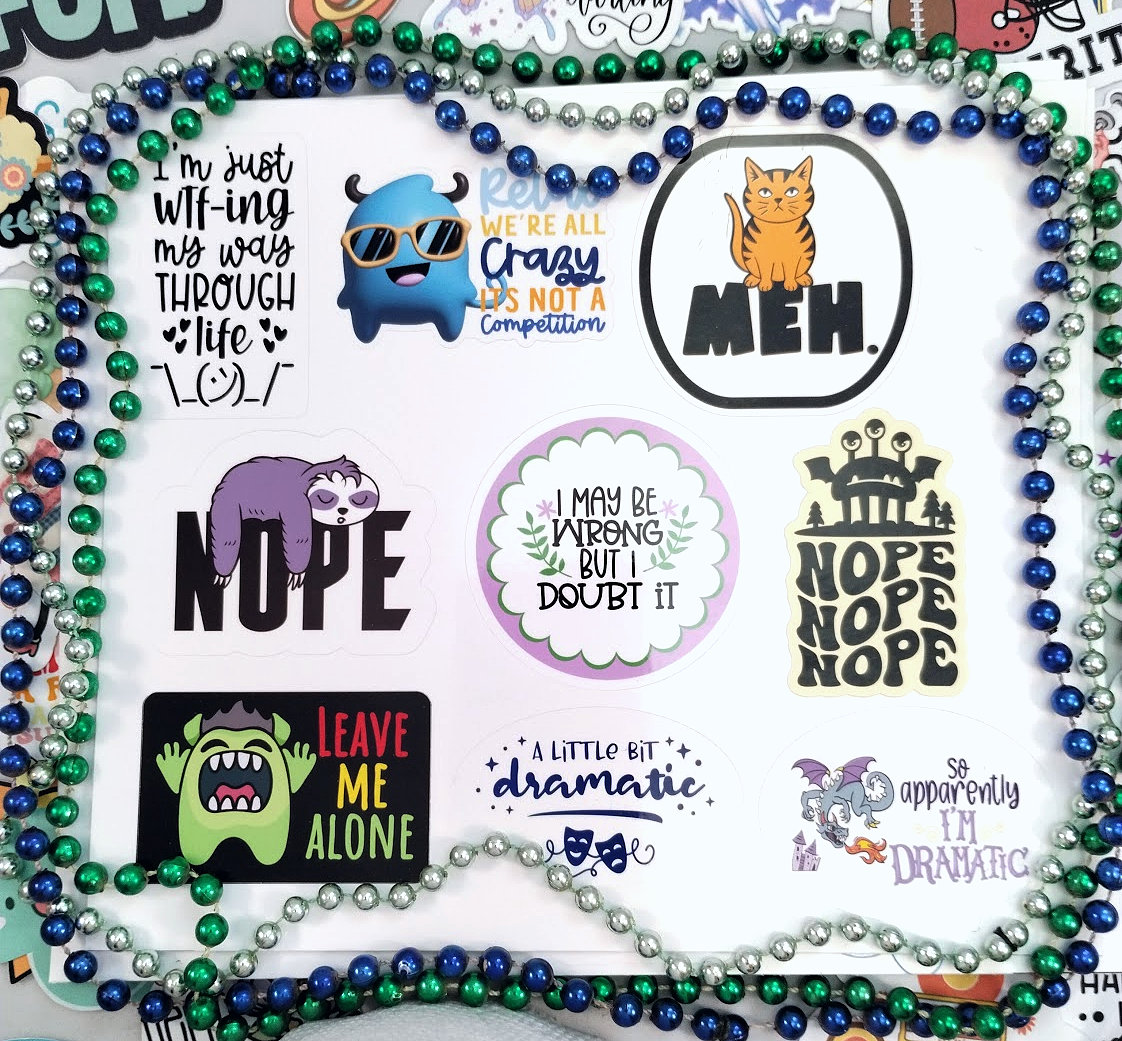 Meh-tastic Sticker Set: Stick Figures, Monsters, Cats & More! Embrace ...