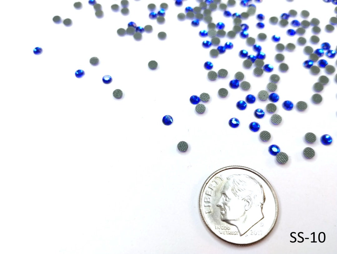 Cobalt Blue Rhinestone Glass Bling Ss-10 3mm Lead-free Pre-glued Hotfix ...