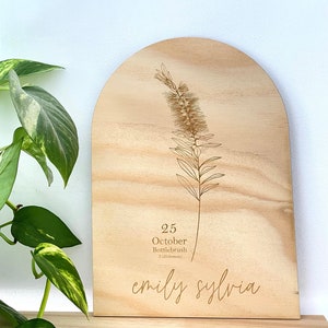 Australian Native Birth Flower Name Sign - Etsy