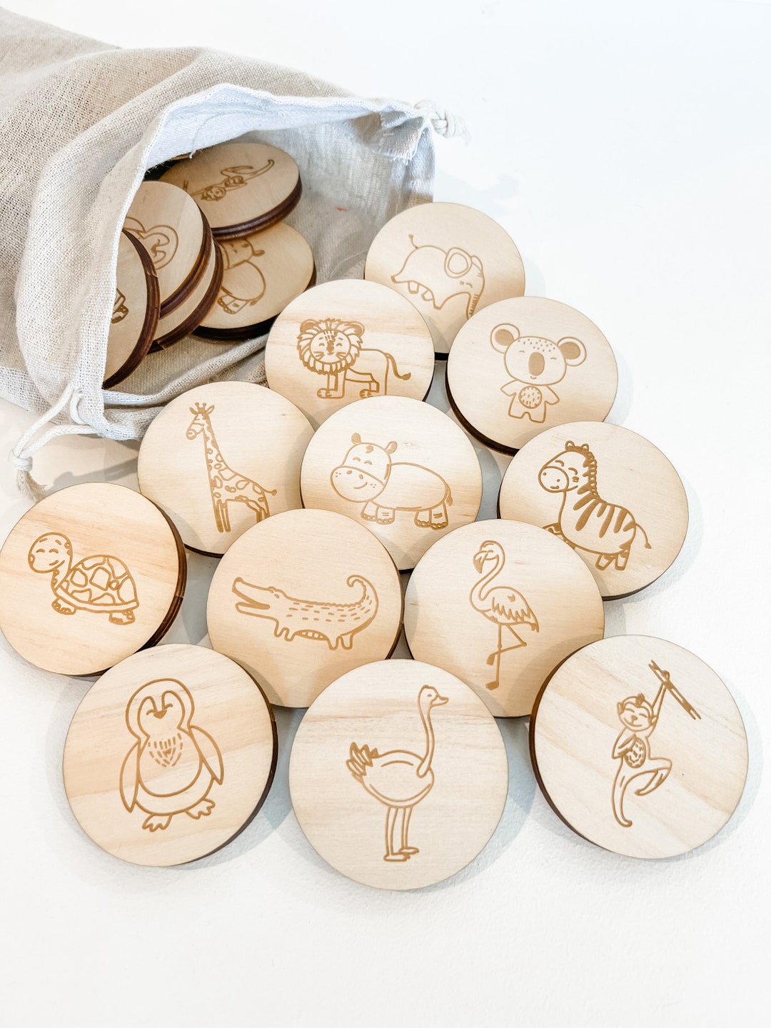 Matching Pairs Memory Game, Wooden, Zoo - Etsy UK