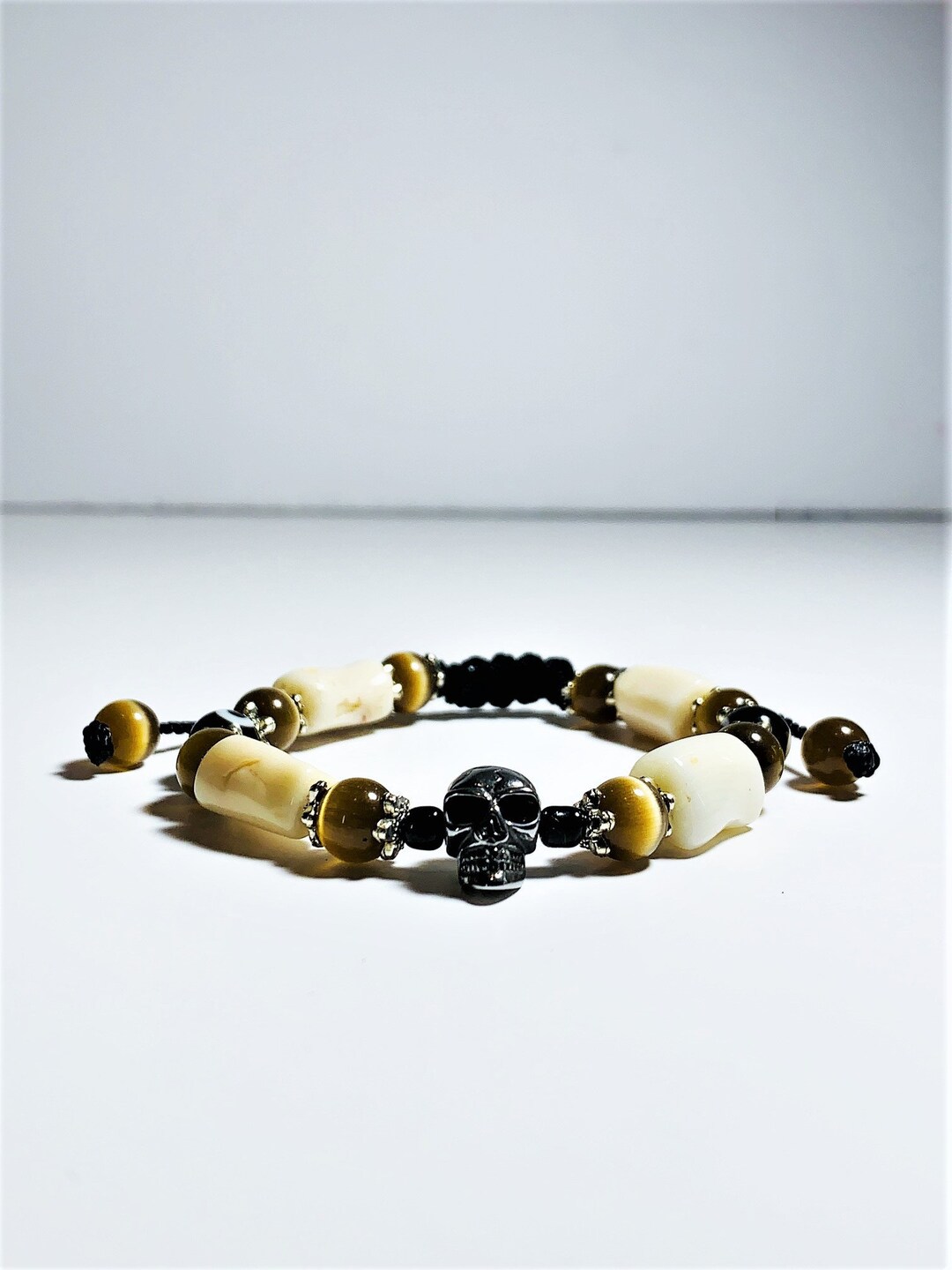 Blessed Santa Muerte Bracelet Holy Death Amulet Skull Bracelet Bone ...