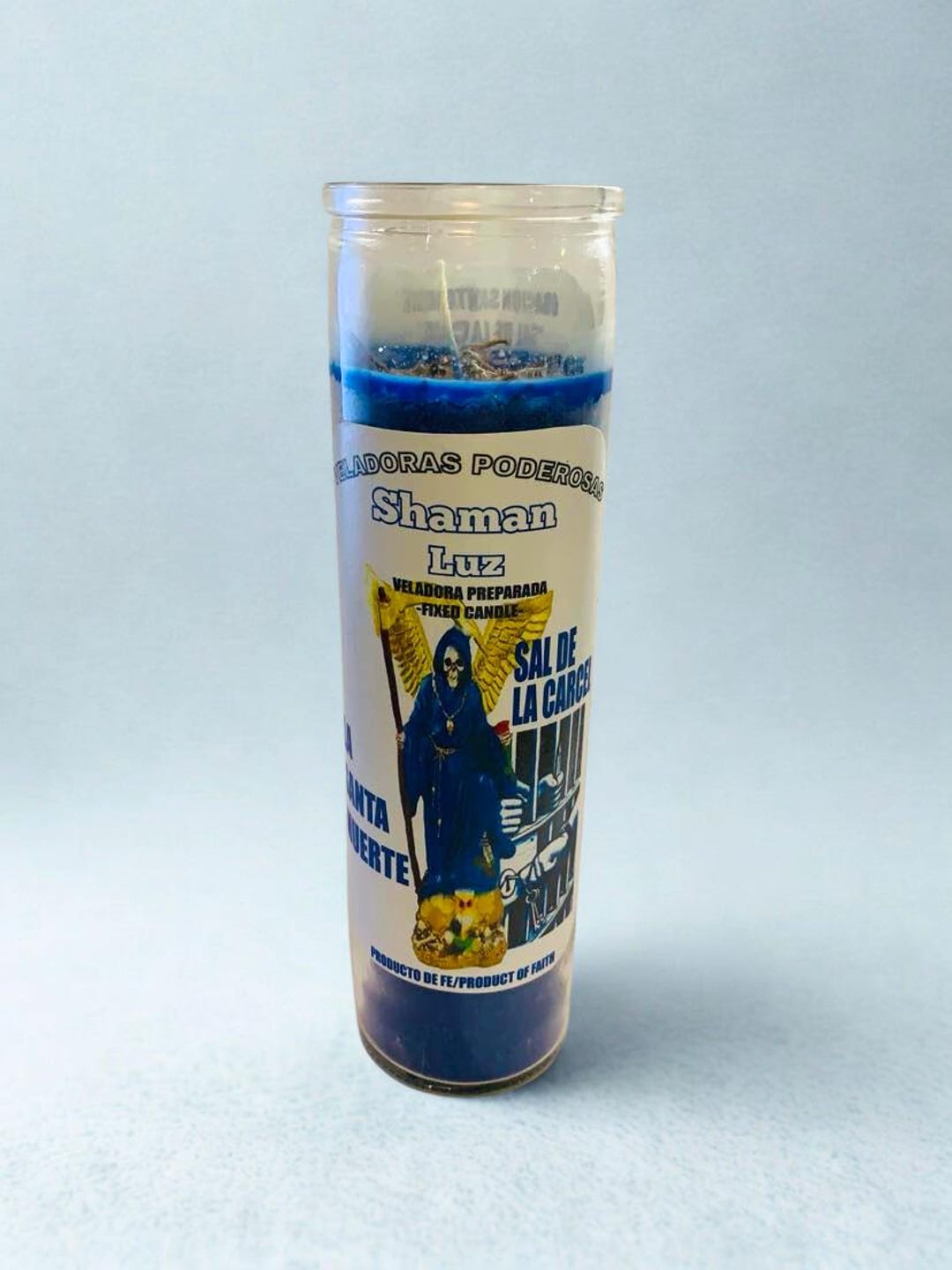 Blue Santa Muerte Candle, Santa Muerte Petition Candle, Get Out of Jail ...