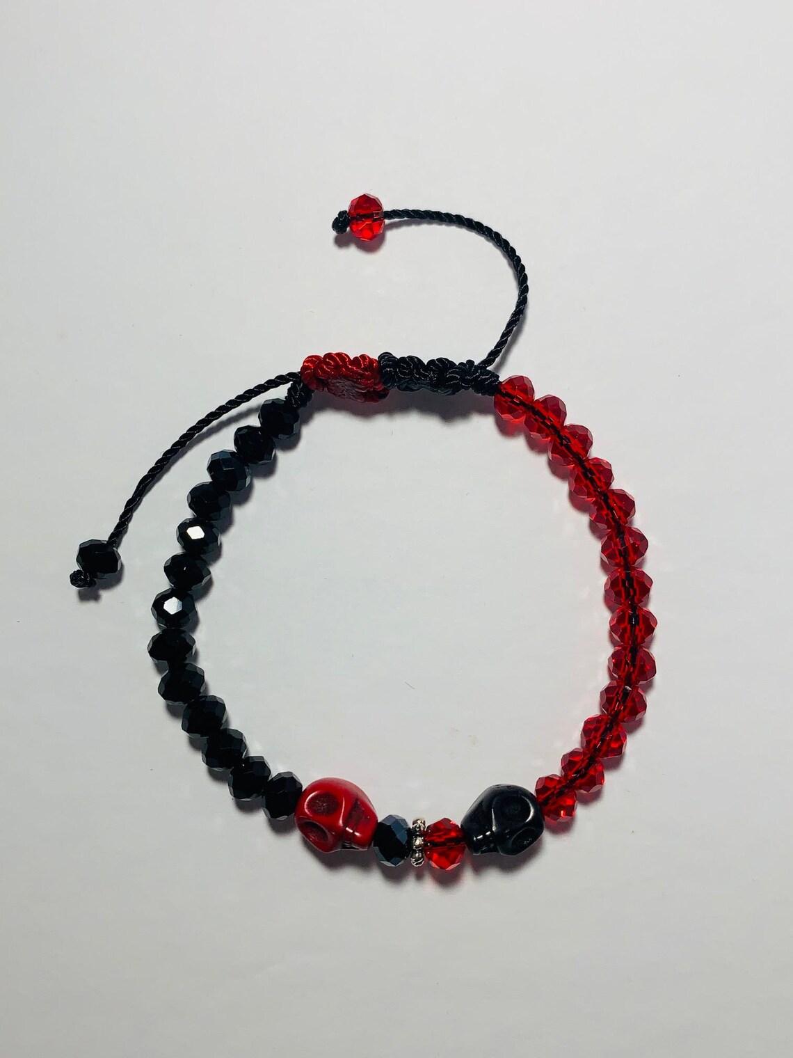 Blessed Santa Muerte Reversible Bracelet: Curse Reversal, Red & Black ...