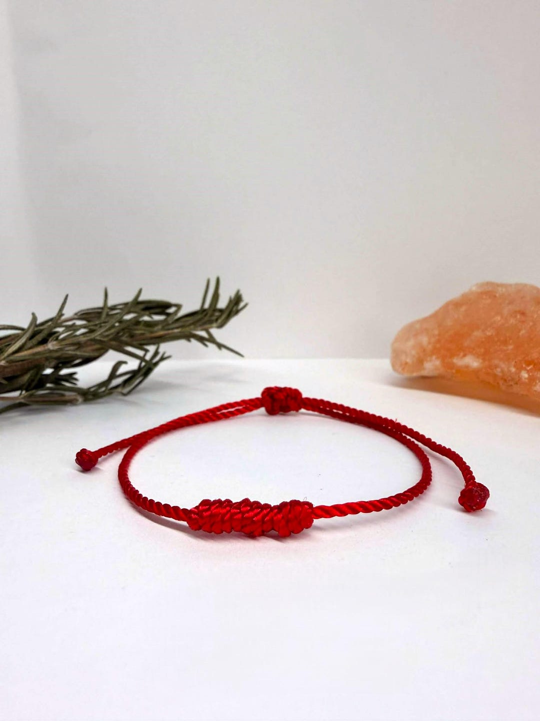 Red String 3 Knot Bracelet: Angel Blessing Amulet - Etsy