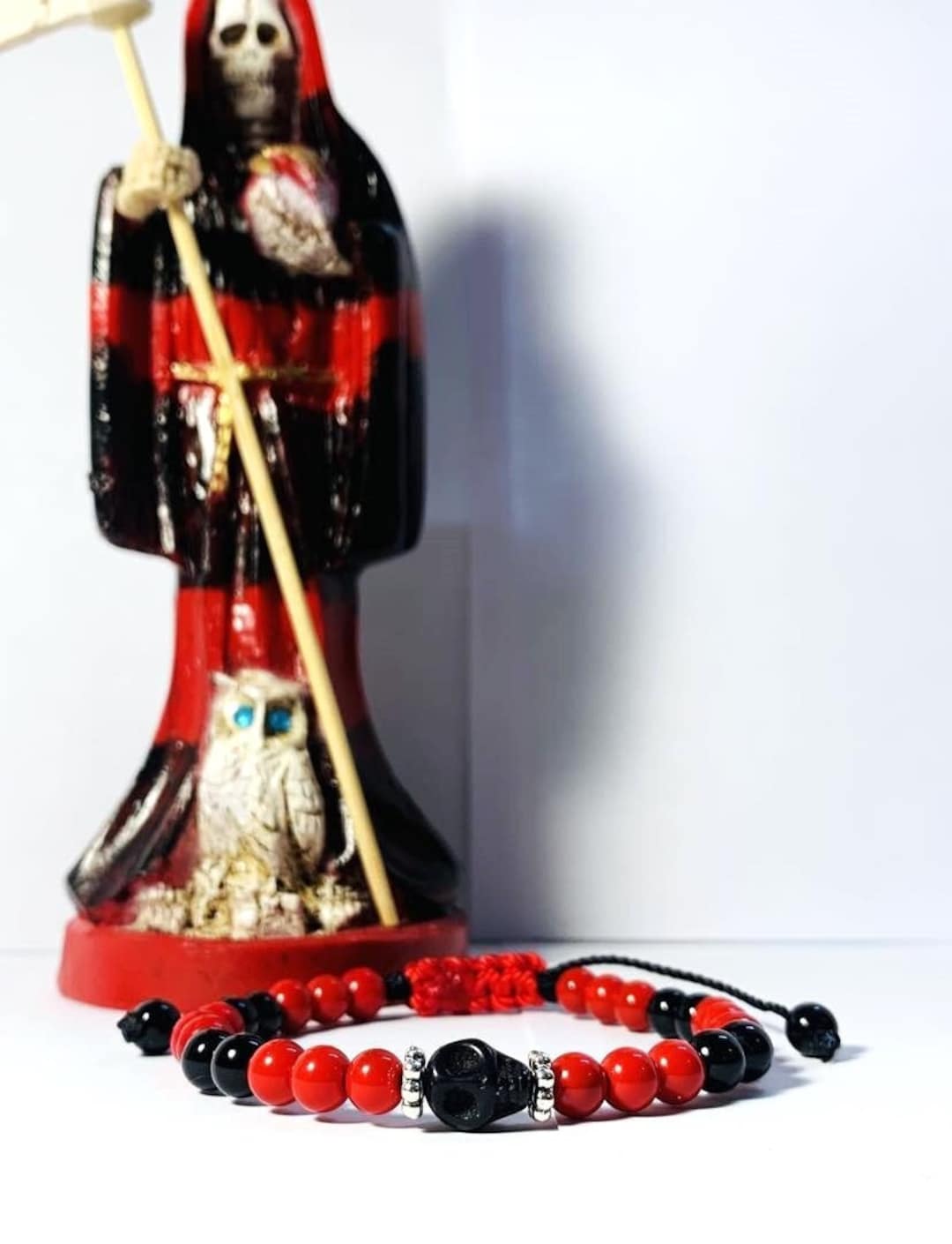 CONSECRATED Santa Muerte Amulet, Santa Muerte Reversible Bracelet ...