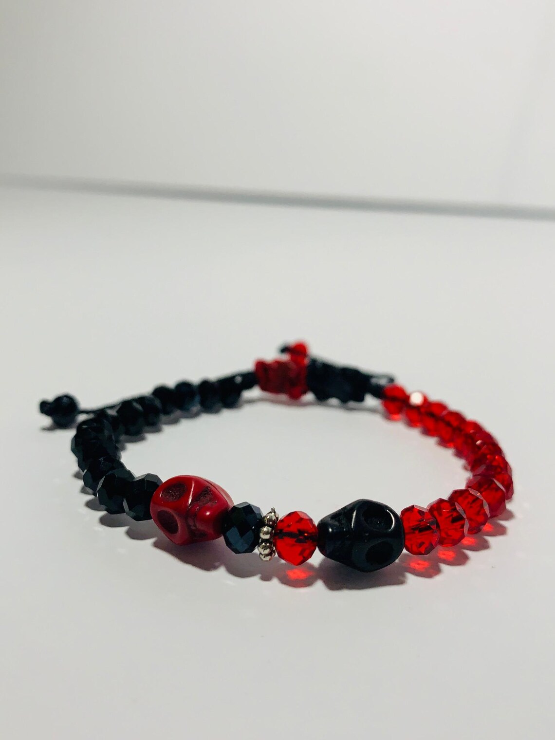 Blessed Santa Muerte Reversible Bracelet: Curse Reversal, Red & Black ...