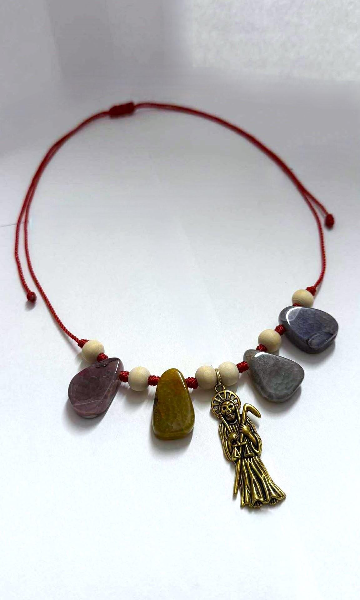 Blessed Santa Muerte Necklace, Holy Death Amulet, Spiritual Connection ...
