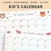 Editable Kids Calendar Printable Toddler Monthly Chart Kids - Etsy