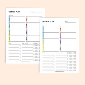 Weekly Planner Printable With Daily Habit Tracker and to Do List ...