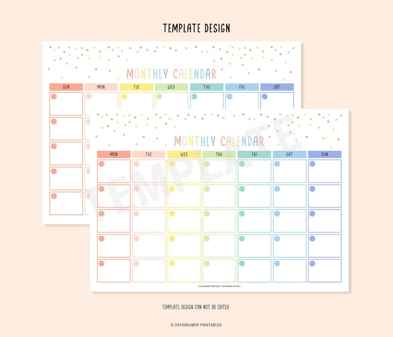 Editable Kids Calendar Printable, Toddler Monthly Chart, Kids Daily ...