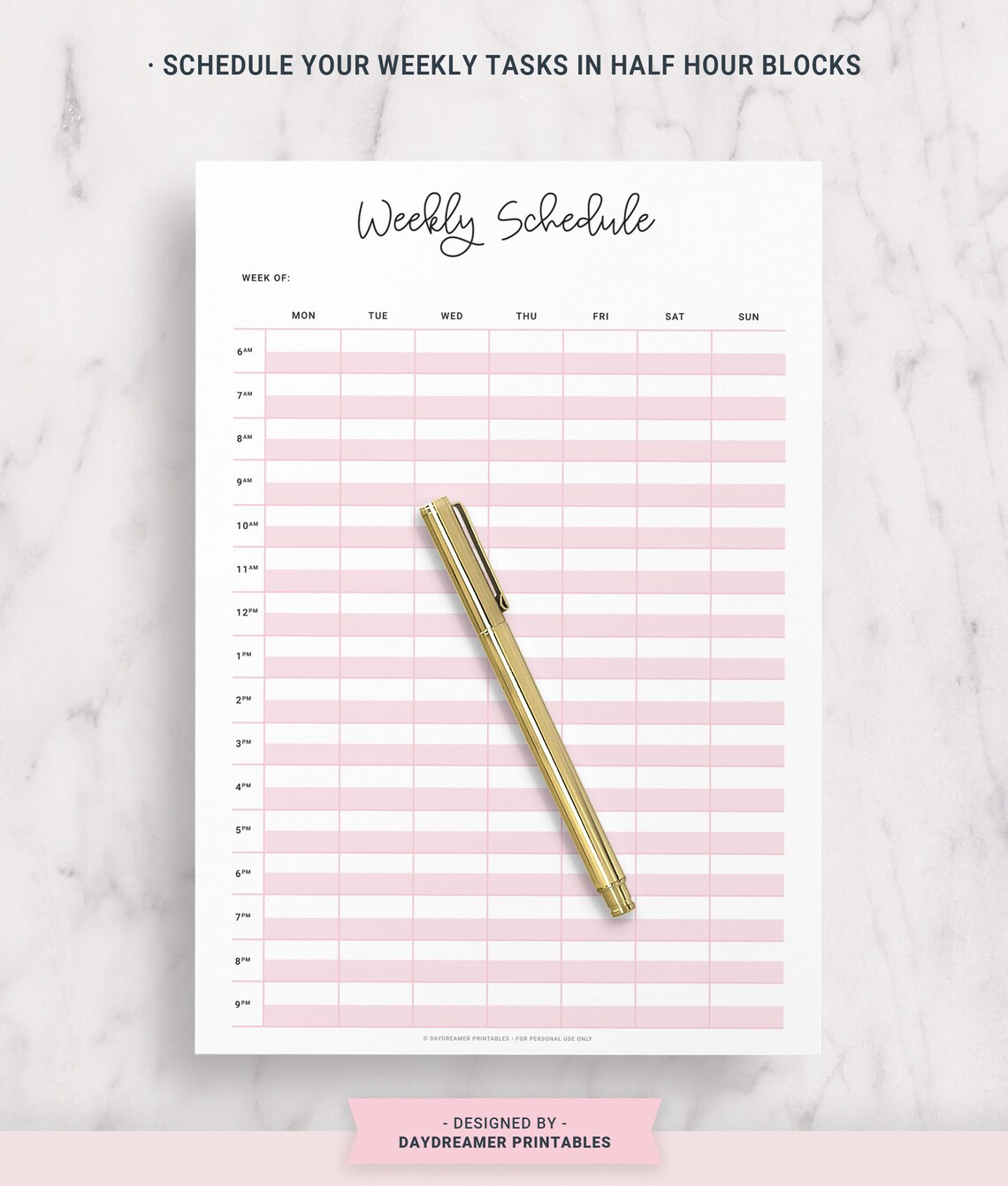 Weekly Schedule Template Printable Planner, Work Schedule to Do List ...