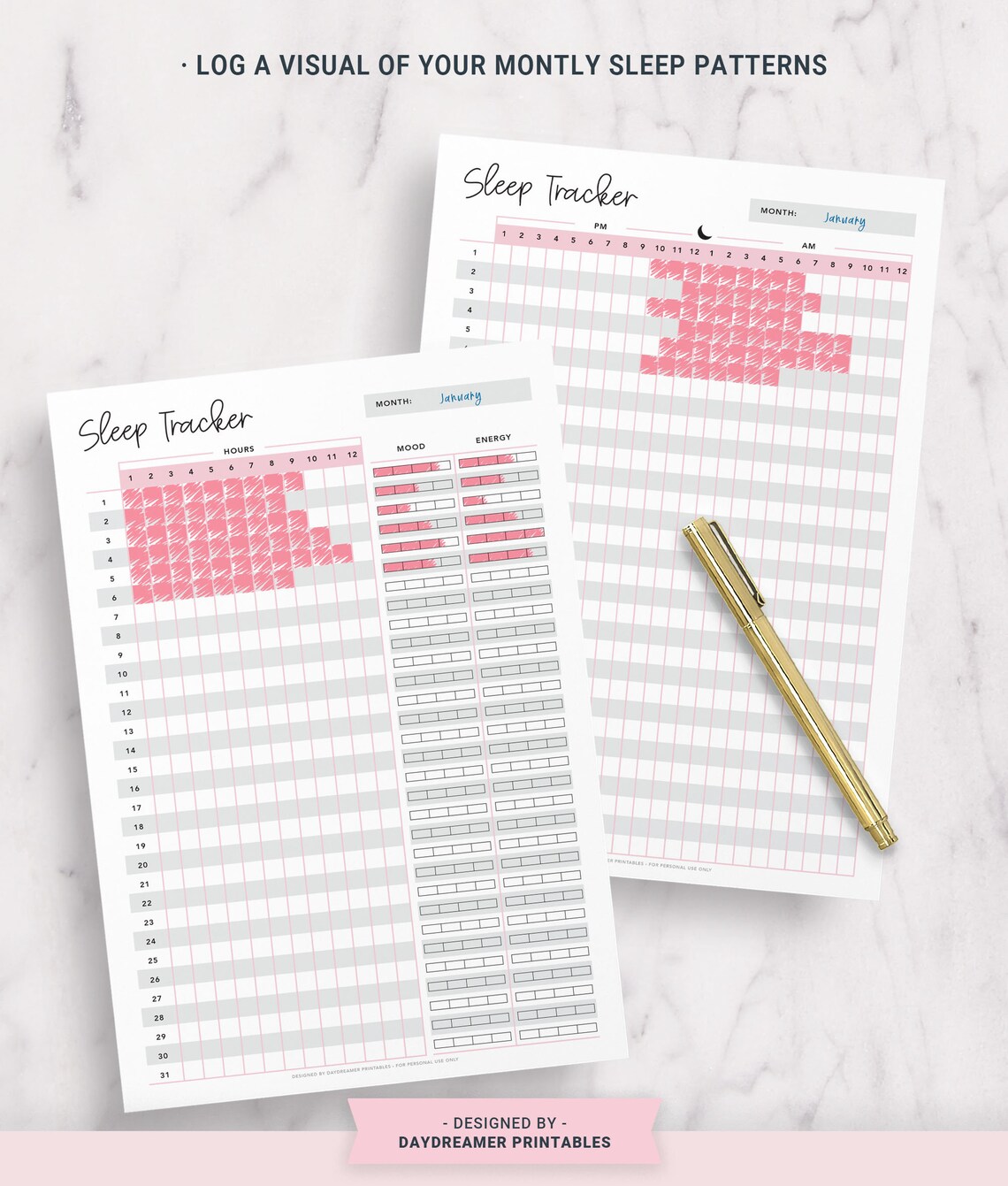 Sleep Tracker Printable, Sleeping Log, Sleep Journal, Self Care Chart ...