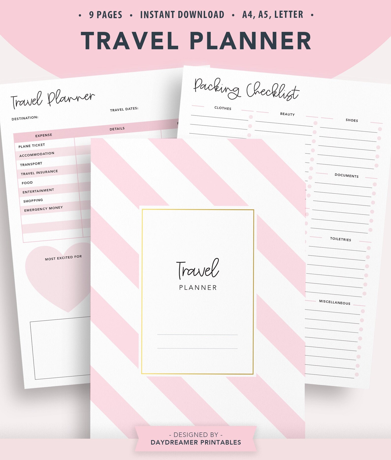 Travel Planner Pages, Printable Travel to Do List, Travel Organizer ...