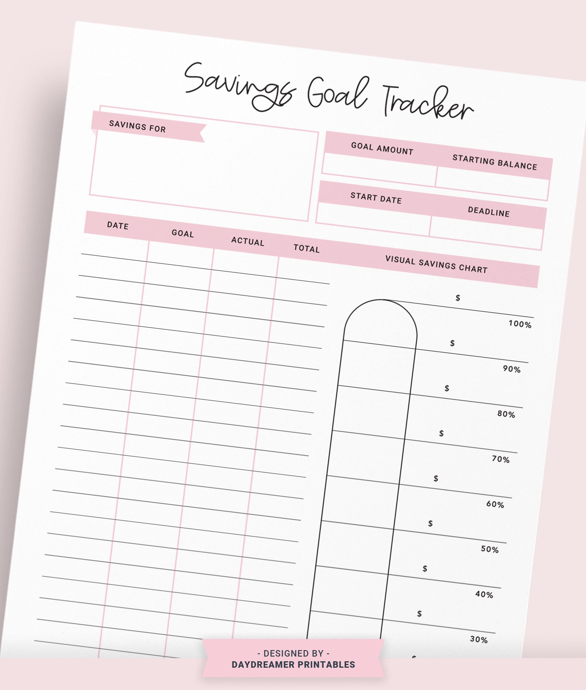 Savings and Budget Planner, Finance Goal Expense Tracker Planner ...