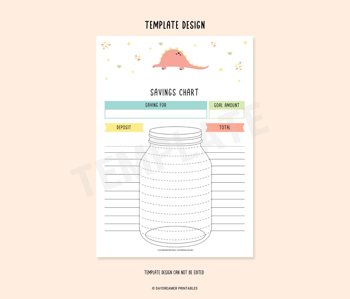 Kids Savings Tracker Savings Jar Printable Kids Savings Goal - Etsy ...