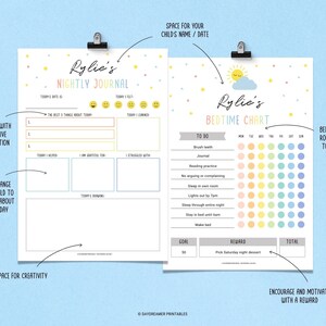 Kids Bedtime Routine Printable | Ready for Bed Checklist and Gratitude ...