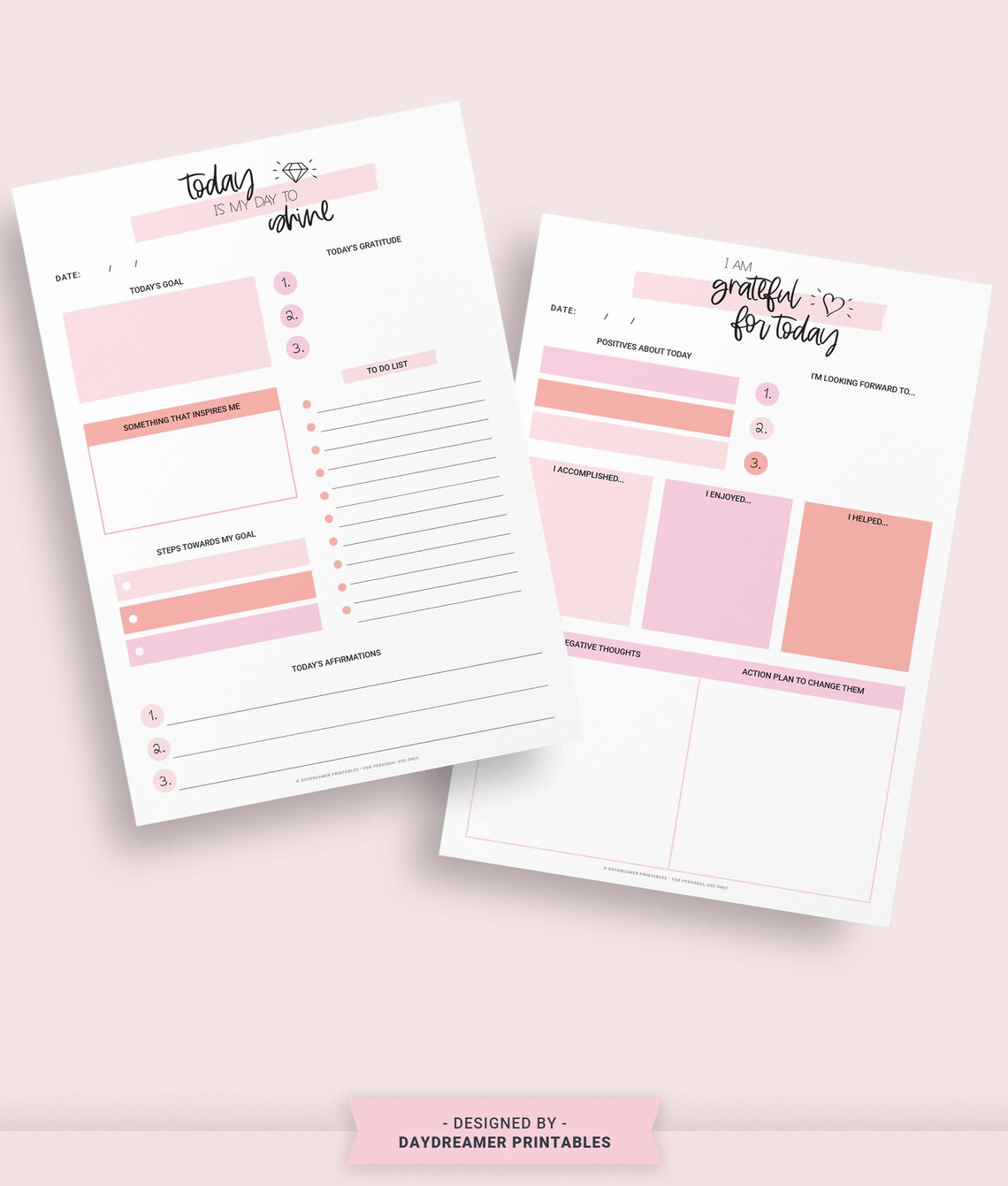 Gratitude Journal Printable, Goal Setting, Daily Gratitude Planner ...