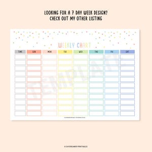 Editable Kids Week Day Planner, Kids Weekly Schedule Chart, Kids Weekly ...