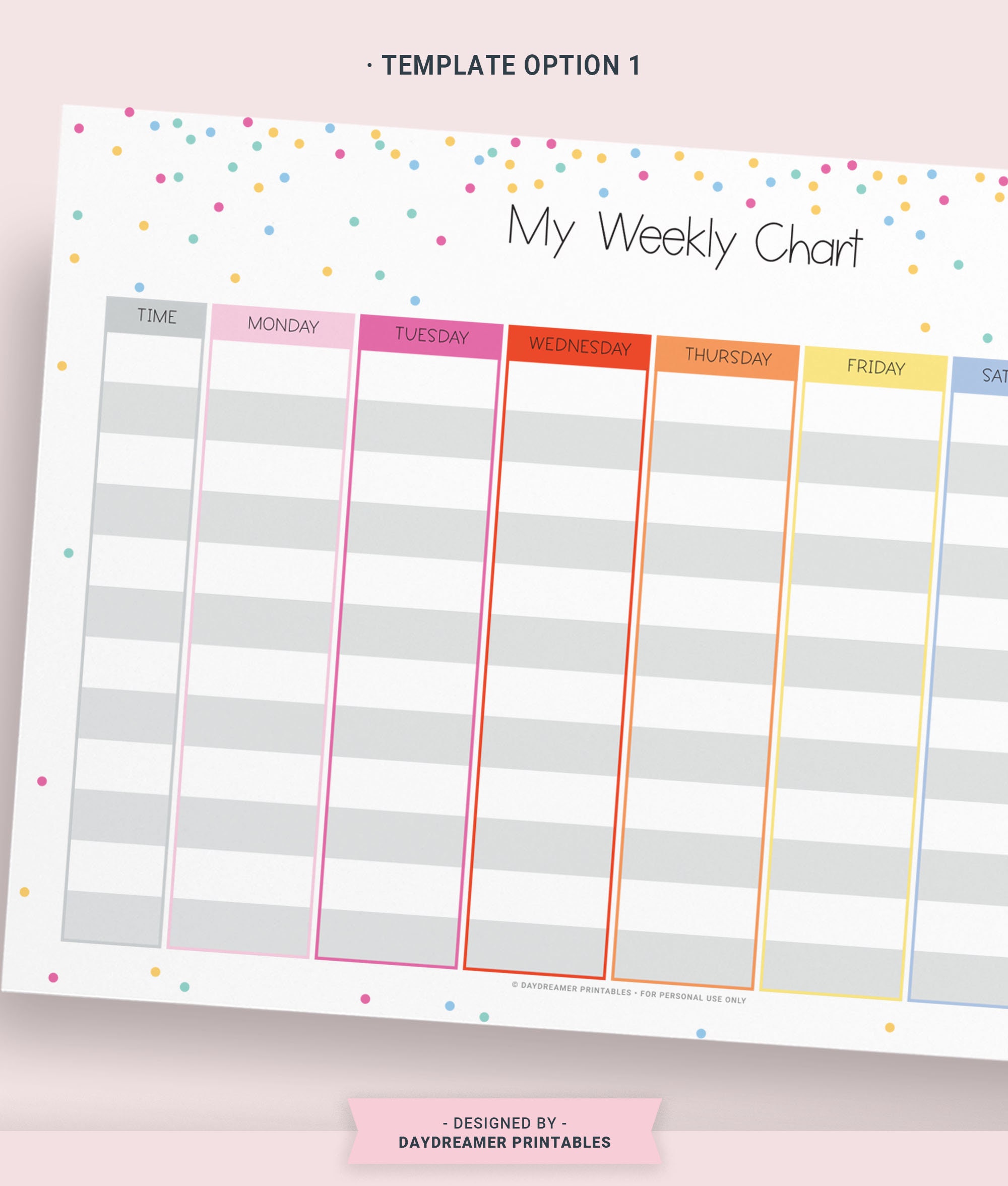 Editable Kids Weekly Planner Schedule Chart Kids Daily - Etsy