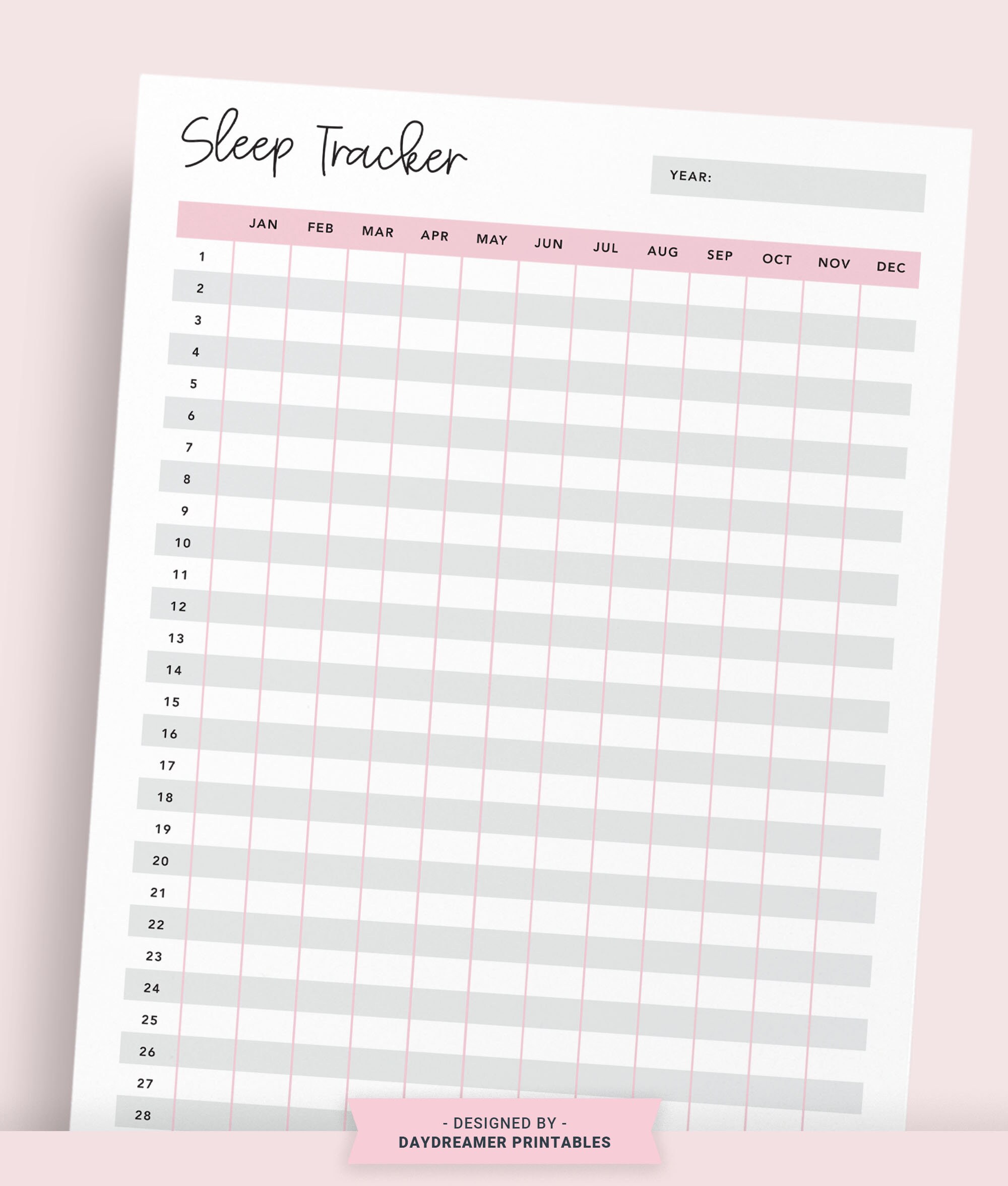 Sleep Tracker Printable, Sleeping Log, Sleep Journal, Self Care Chart ...