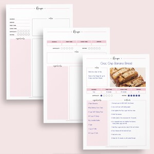 Editable Recipe Template, Printable Recipe Sheet, Recipe Book ...