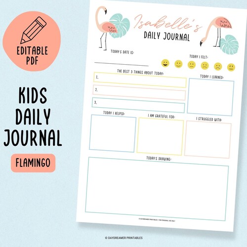 Kids Daily Journal Printable Kids Activity Downloads - Etsy