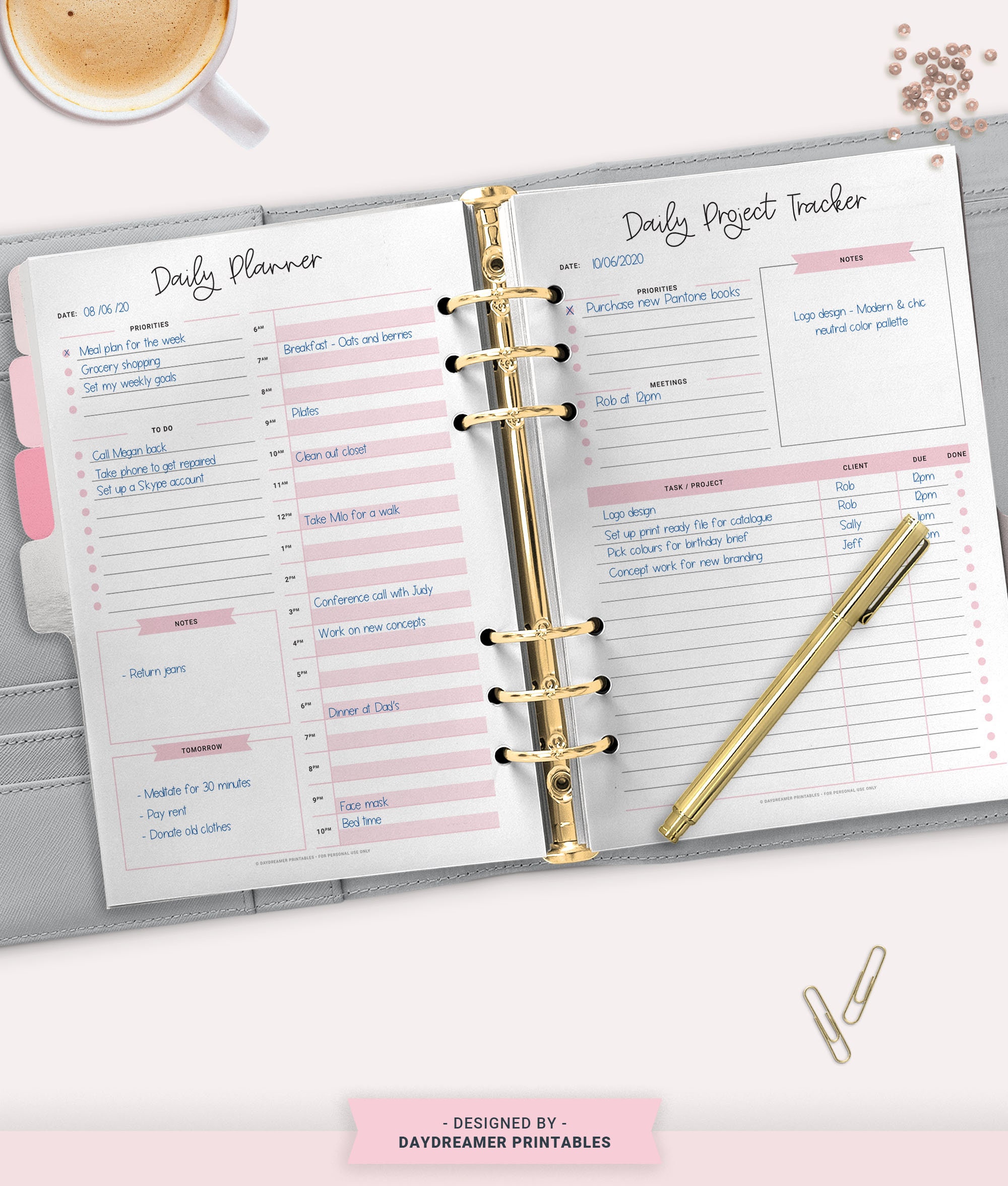 Planner Essentials Printable, Daily Project Planner, Bundle Undated ...