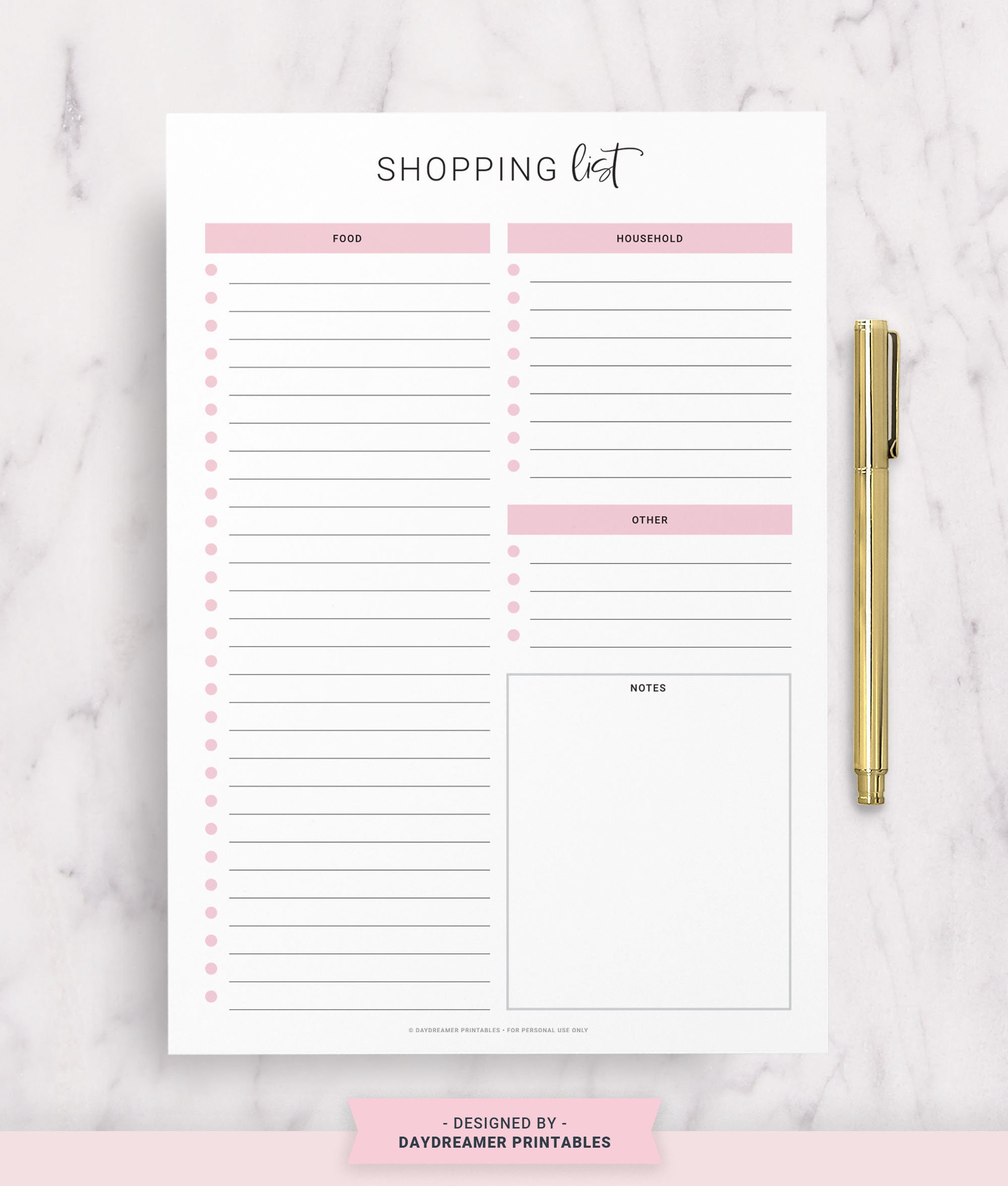 Printable Grocery List Template, Shopping List Printable, Grocery ...