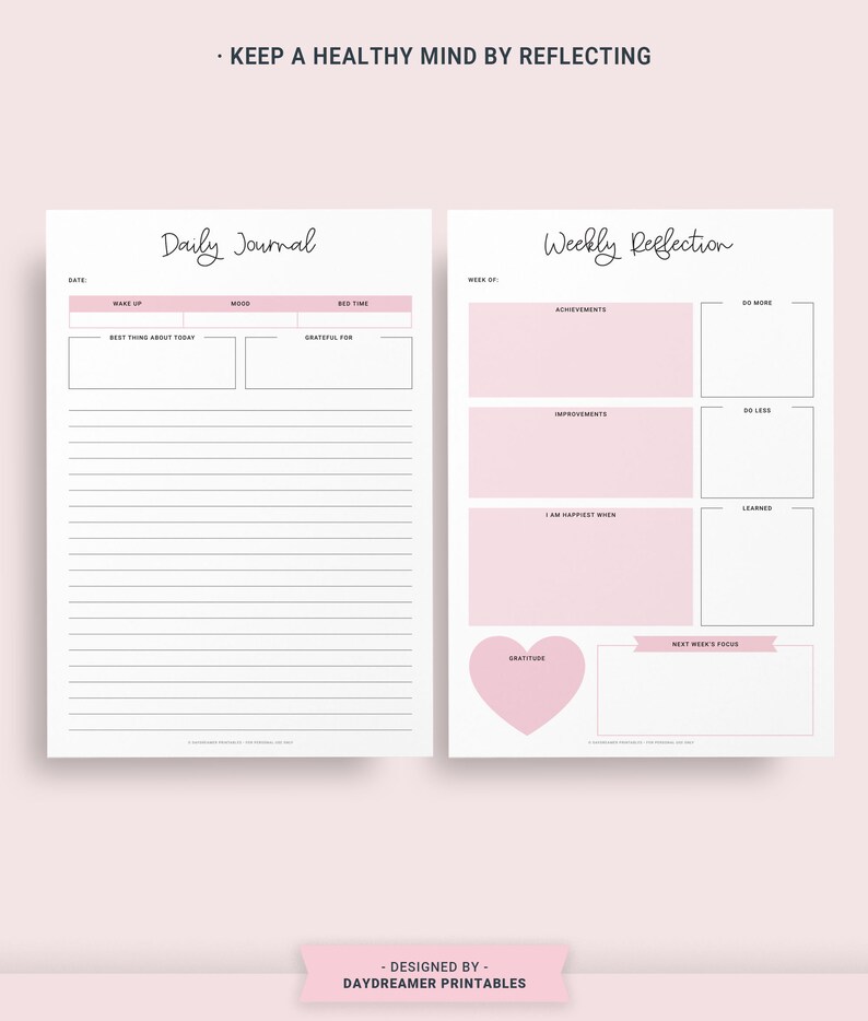 Self Care Planner Kit Self Care Journal Anxiety Relief | Etsy