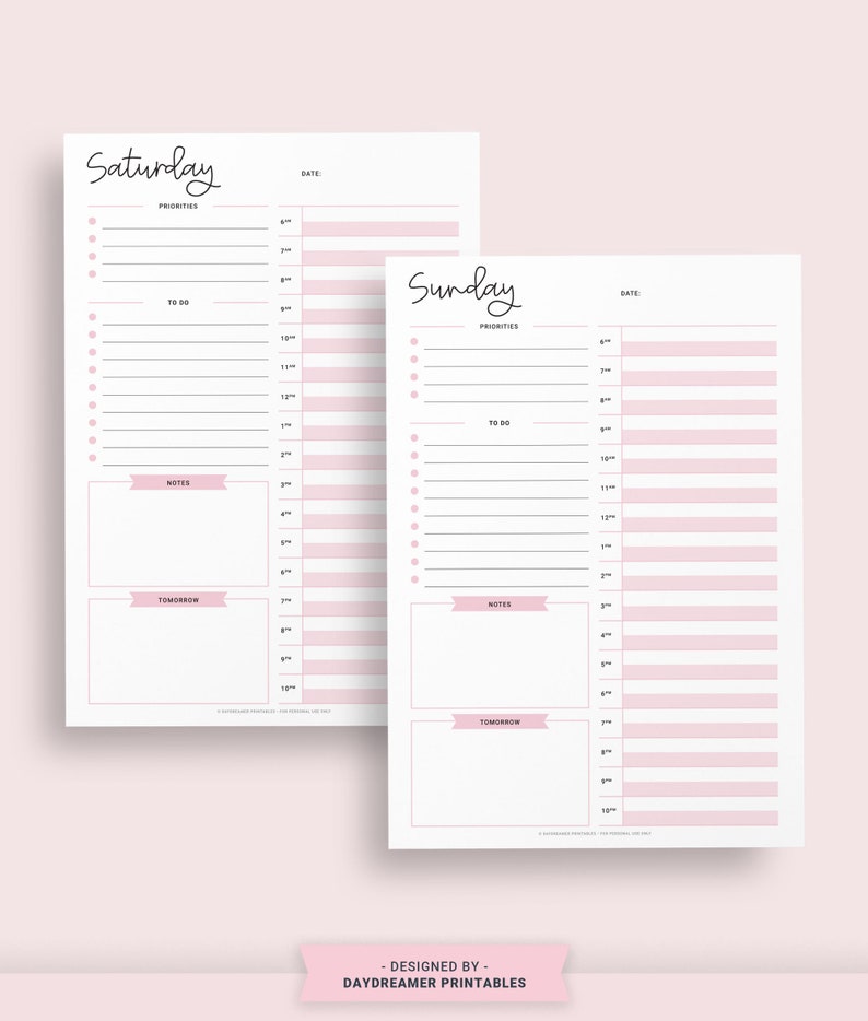 Daily Planner Printable, Undated Desk Planner, Buisness Planner, Work ...