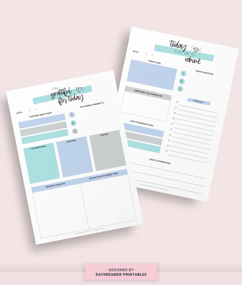 Gratitude Journal Printable, Goal Setting, Daily Gratitude Planner ...